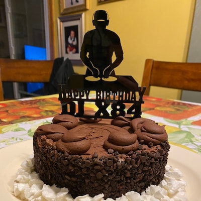 DJ Disk Jockey Turntable Personalized Birthday Cake Topper - Etsy