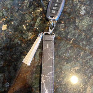 Marble Keychain Wristlet Keychain Bracelet Gift for Her Marble Gift ...