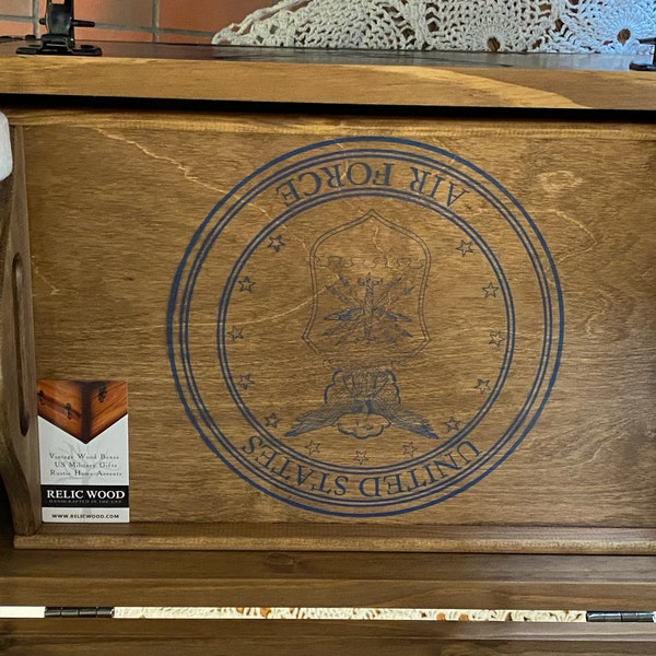 Air Force Keepsake Footlocker – Handcrafted Wood Military Memory Box ...