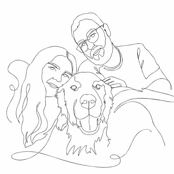 Custom One Line Drawing, Simple Line Art, Commission Portrait, Download ...