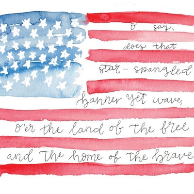 4th of July Printable, Pledge of Allegiance, Watercolor Flag, American ...