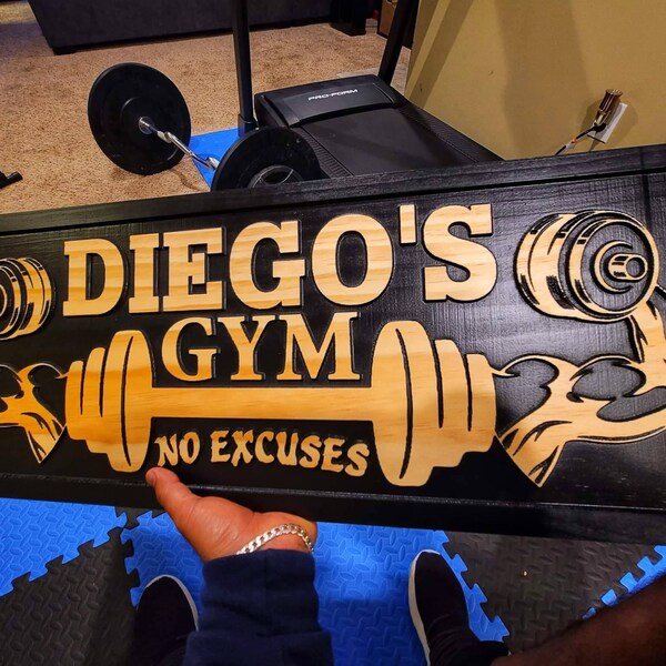 Personalized Gym Name Sign Custom Home Gym Workout Room Sign Gifts for ...
