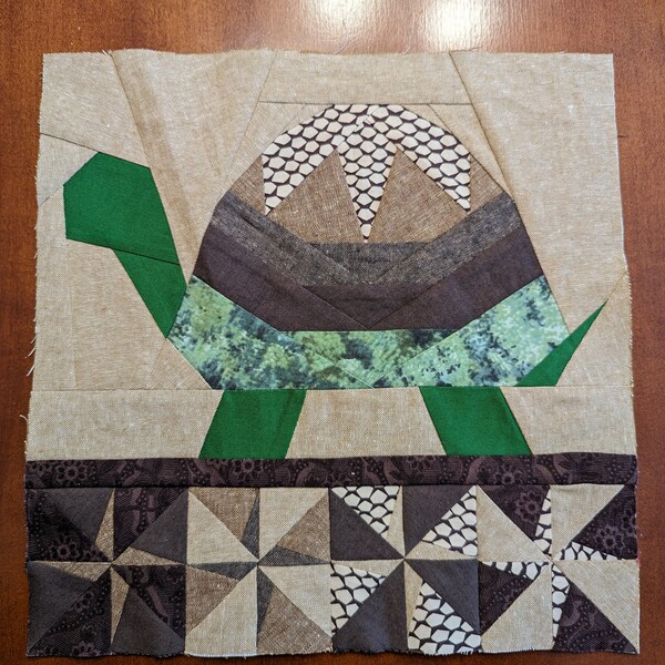 Turtle Paper Pieced Quilt Block Pattern PDF Download, 9 X 12 Inch ...