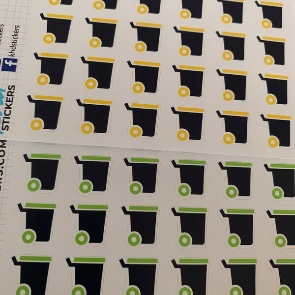 Wheelie Bin Stickers, Planner Stickers, Removable - Etsy