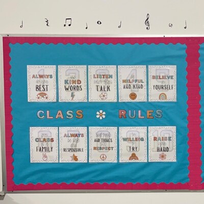 Retro Rainbow Bulletin Board Borders - Etsy