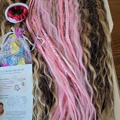 Boho Dreadlocks With Loose Hair black/purple/whitevideo Tutorials and ...