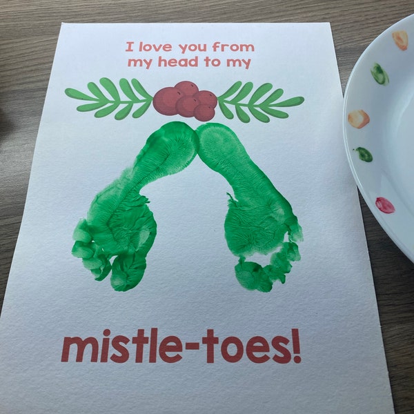 Mistletoe Christmas/holiday Printable | Kids' Handprint Keepsake ...