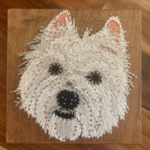 Custom Dog String Art Pet Portrait Wall Hanging Handmade Nail Art - Etsy