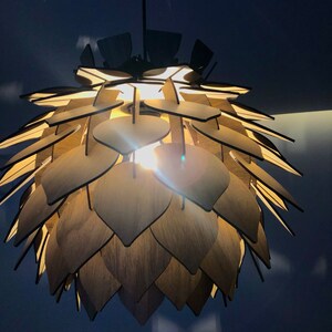 Wooden Pine Cone Modern Chandelier Lamp Wood Pendant Light - Etsy