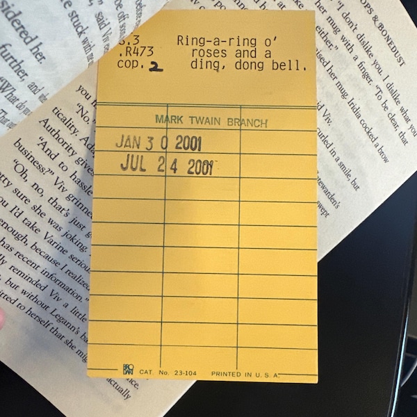 Vintage Library Due Date Stamp Card Bookmarks - Etsy
