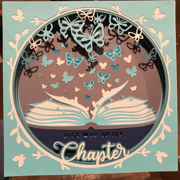 3D Book With Butterflies Shadow Box, Floral Layered Paper Art, 3D ...