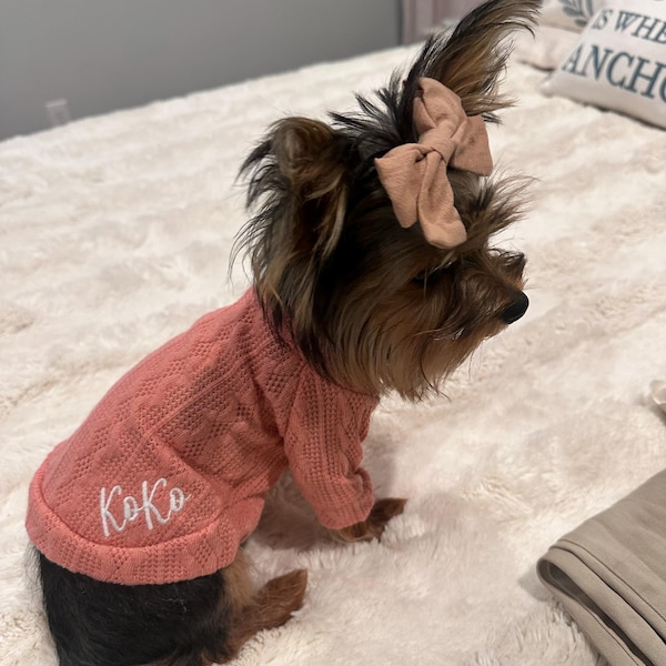 Personalized Dog Sweater Embroidered Puppy Shirt With Pet Name Xs ...