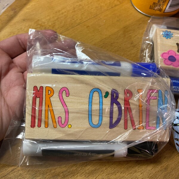 Personalized Teacher Whiteboard/chalkboard Eraser Gift Set, Hand ...