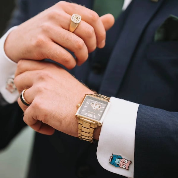 Simpsons Wedding Cuff Links Pig Bride and Groom Enamel Lisa's Wedding ...