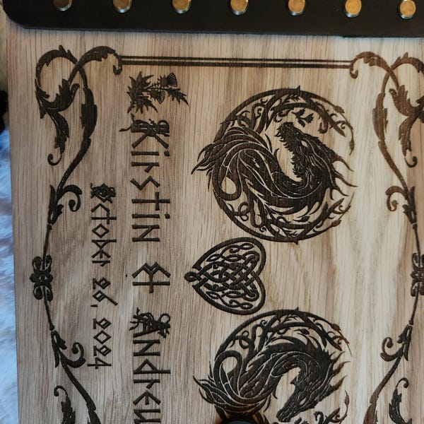 Rustic Dragons Wedding Guest Book, Personalized Leather Binding - Etsy