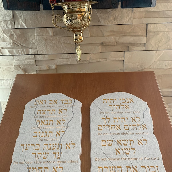 Ten Commandments Tablets Plaques, Easel Stand Included, Wall Art,easter ...