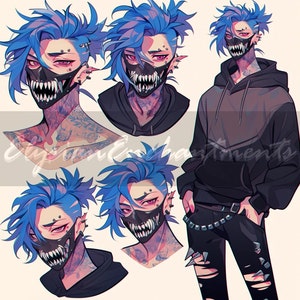 Adoptable emerys Pretty Purple Goth Kemonomimi Neko Punk Design, Unique ...