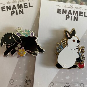 Black Lop Bunny Pin Enamel Pin Rabbit Pin Bunny Pin White - Etsy