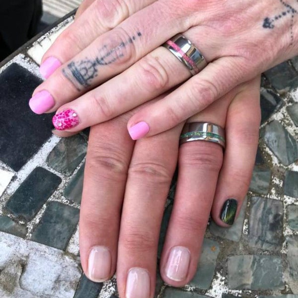 Dense Twist Pattern Damascus Stainless Steel Wedding Ring - Etsy