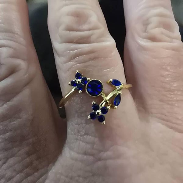 Something Blue Ring 925 Sterling Silver Sapphire Flower Rings ...