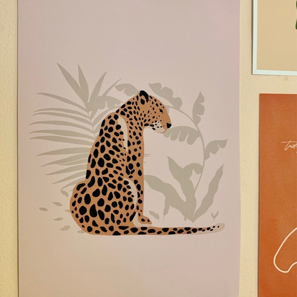 Leopard Wall Art, Boho Home Décor, Jungle Poster, Leopard Art Print ...