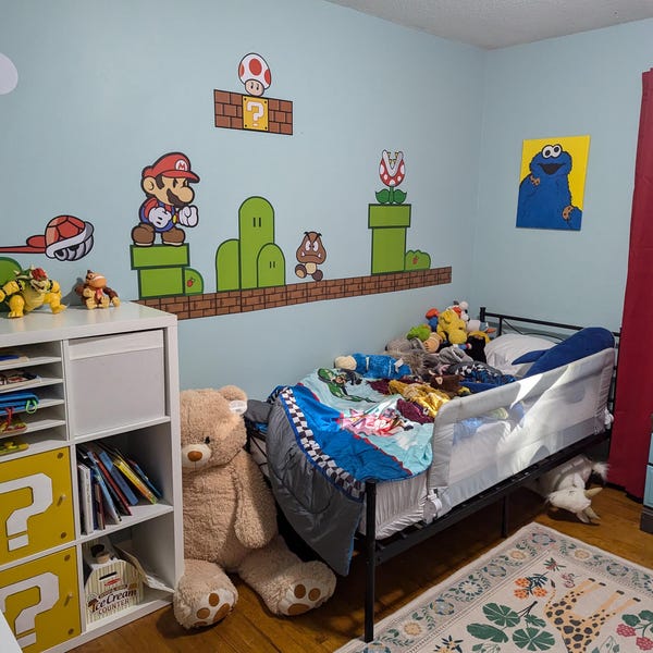 Super Mario Wall Decal Nintendo Wall Mural for Children Room Kids Room ...