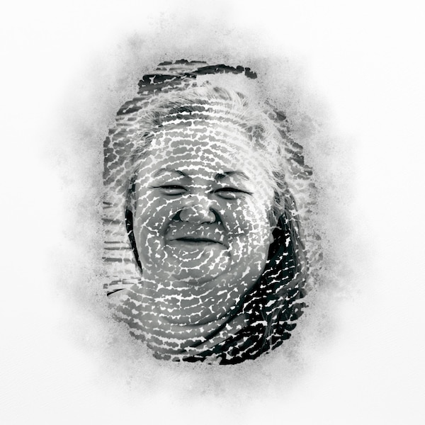 Custom Sketch Photo Fingerprint Portrait, Memorial Gift Picture, Loved ...