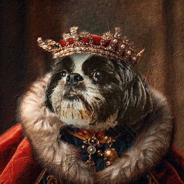 Custom Family Pet Portrait Regal,2 Pet Portraits Royal,custom Pet ...