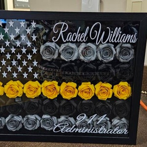 911 Dispatcher Shadow Box: Thin Yellow Line, Retirement Gift - Etsy