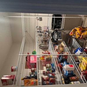 Custom Rustic Gray Wood Shelf Metal Wire Rack Cover Pantry - Etsy