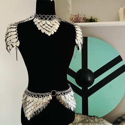 Viking Princess Scalemail Dragon Queen Chainmail Bikini Top Harness ONE ...