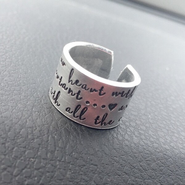 Inspiration Ring Mindfulness Gift Custom Ring Quote Ring - Etsy