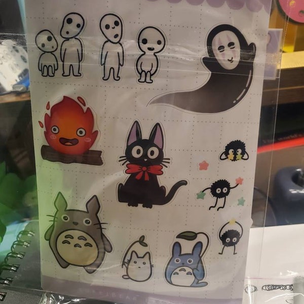 Studio Ghibli Sticker Set Spirited Away No-face Totoro Jiji Howl's ...