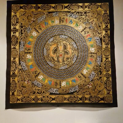Beautiful Om Asta Mandala Thangka Handmade in Nepal - Etsy