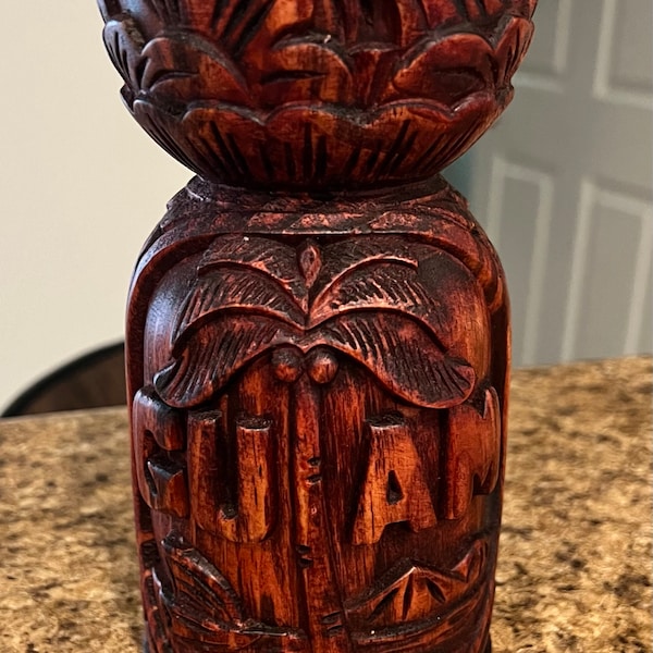 Chamorro Latte Stone Decor - Hand Carved Albesia Wood, Guam Souvenir - Etsy