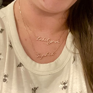 Double Chain Name Necklace Personalized Layer Name Necklace Dainty ...