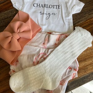 Sweet as A Peach Baby Bummies and Bow Set Newborn Baby Girl | Etsy