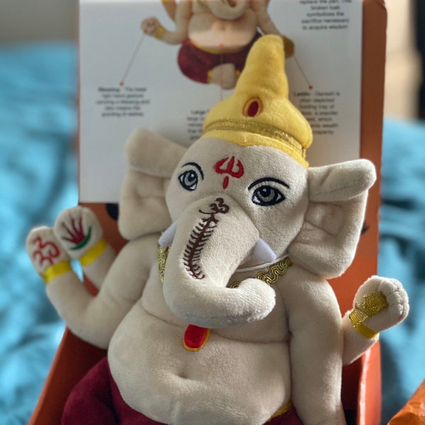Handmade Plush Ganesh Toy, 9.5-inch Hindu Deity Plush Toy Diwali Gift ...