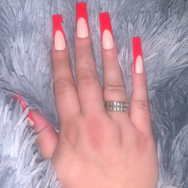 Ferrari Frenchies - Red French Tip Press on Nail Set - Etsy
