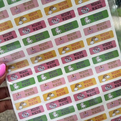 72 Skinny School Supply Labels Dishwasher Safe Waterproof Labels ...