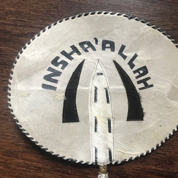Round African Title Men Hand Fan/ Igbo Amaka Hand Made Animal Skin Fan ...