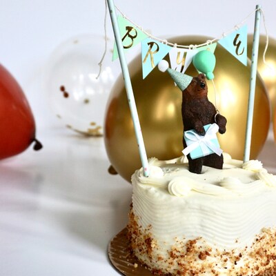 Grizzly Bear Cake Topper, Camping Theme Party Bear, Safari Party Animal ...