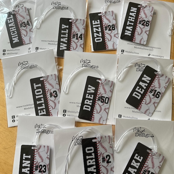 Drip Baseball Bag Tags, Baseball Name Tag, Equipment Bag Tag, Team ...