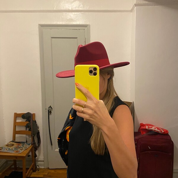 Vegan Felt Fall Fedora Hat With Animal Print Faux Leather Band,fall Hat ...
