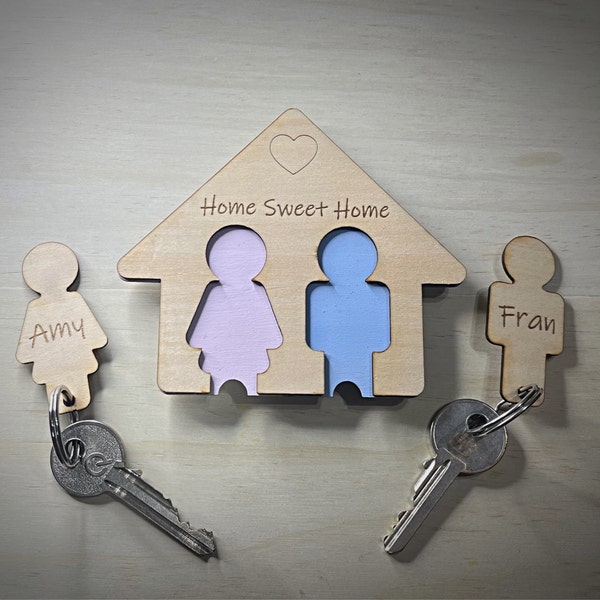 New Home Couples Key Holder - Plaque House Warming Couple First Home ...