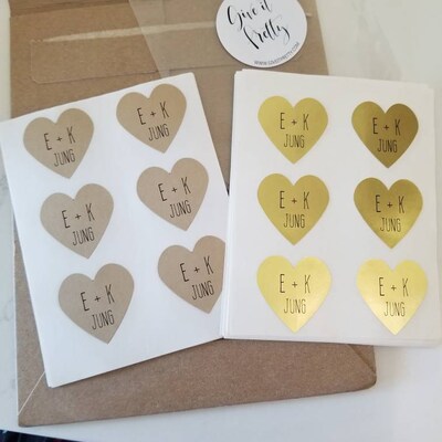 48 Custom Initial and Date Stickers Stickers for Wedding Favors ...