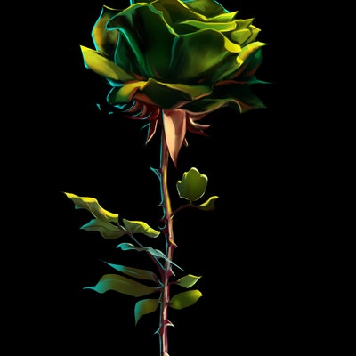 Bright Green Rose Clipart, Flower Vector File, SVG, High Resolution PNG ...