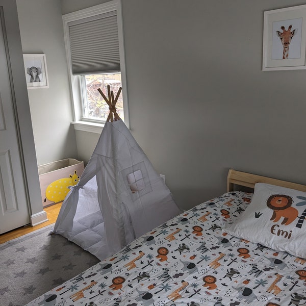 Teepee for Kids Customized From Cotton Gray Stars, Teepee Tent for ...