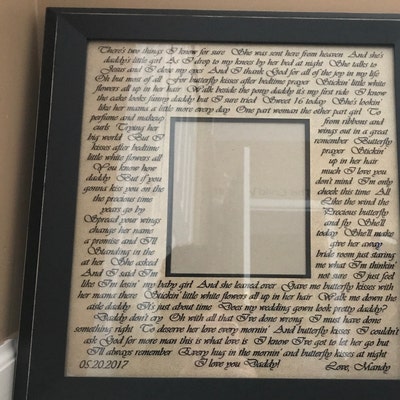 Butterfly Kisses Personalized Father's Gift / Personalized Picture Mat ...