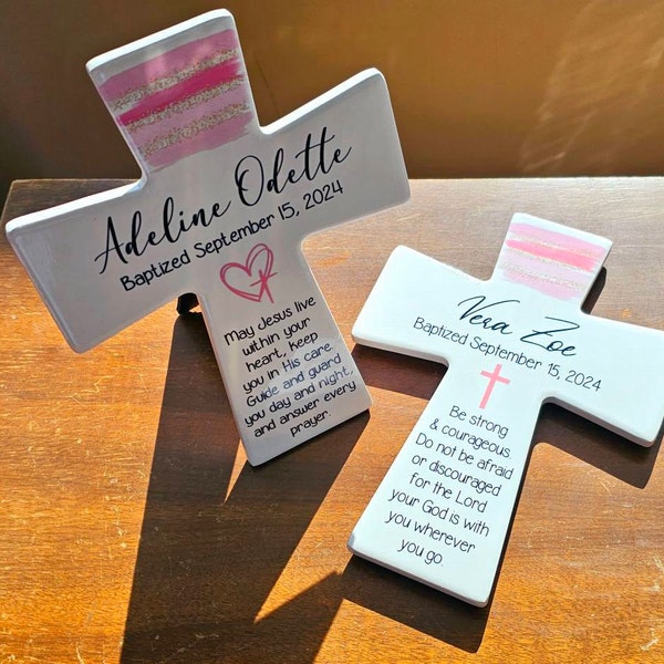 Girl Baptism Gift, Personalized Keepsake Cross, Christian Cross ...